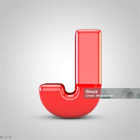 3d 빨간 문자 J 대문자 격리 흰색 배경 0명에 대한 스톡 사진 및 기타 이미지 0명 3차원 형태 금속의 Istock
