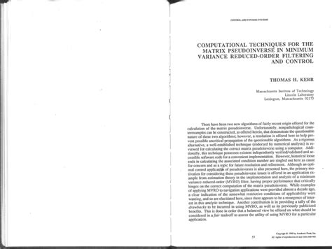 pdf the proper computation of the matrix pseudoinverse and its impact