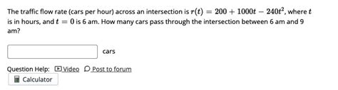 Solved The Traffic Flow Rate Cars Per Hour Across An