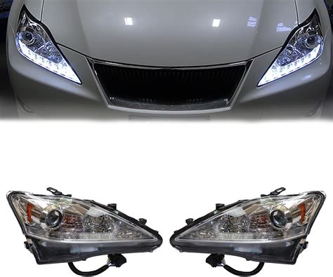 1 Pair Halogen Headlights Assembly Led Drl Projector