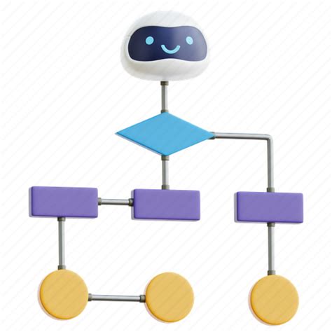 Flowchart Artificial Intelligence Robot Technology 3d Illustration