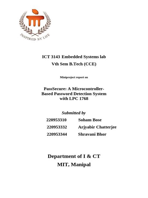 Esd Lab Project Report Pdf Computer Keyboard Password