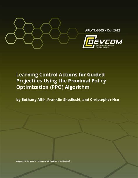 Pdf Learning Control Actions For Guided Projectiles Using The Proximal Policy Optimization