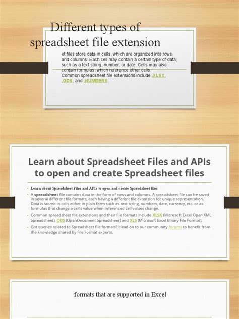 Group 5 Types Of Spreadsheet File Extension Pdf Spreadsheet