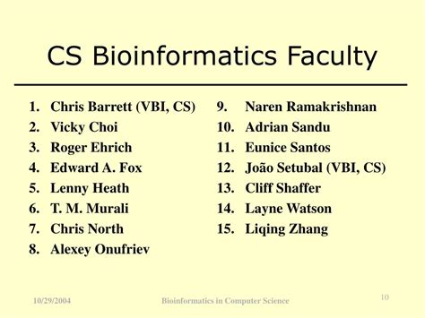 ppt bioinformatics in computer science the virginia bioinformatics