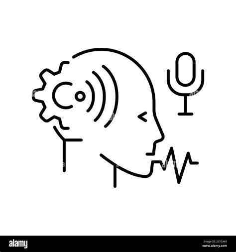 Speech Recognition Line Icon Vector Isolated Element Editable Stroke