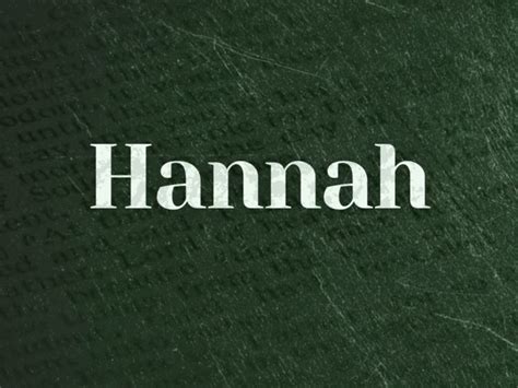 Hannah Christian Meaning Of Names