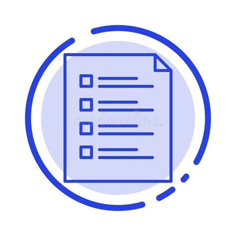 Checklist Check File List Page Task Testing Blue Dotted Line Line