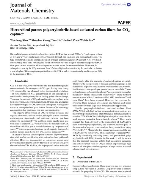 Pdf Hierarchical Porous Polyacrylonitrile Based Activated Carbon