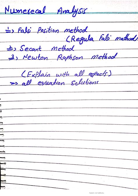 solution numerical analysis by falsi position pr regula falsi method