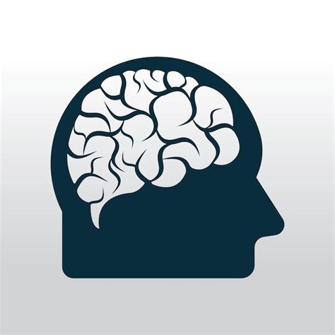 뇌 벡터 일러스트 레이 션 디자인 머리 인간의 머리와 뇌 벡터 아이콘 마음 개념 프리미엄 벡터