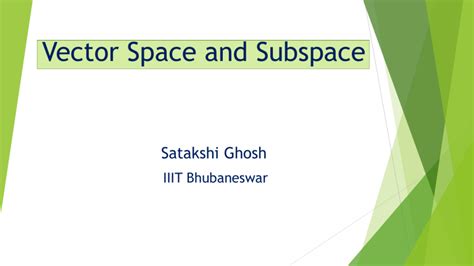 Vector Spaces And Subspaces Linear Algebra Concepts