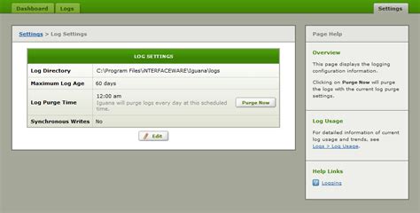 log settings interfaceware help center