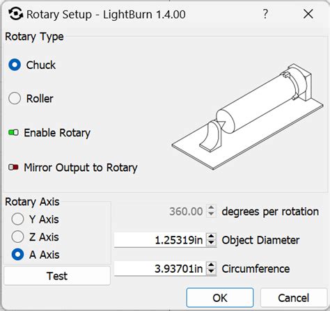 rotary chuck using a axis lightburn software questions [official