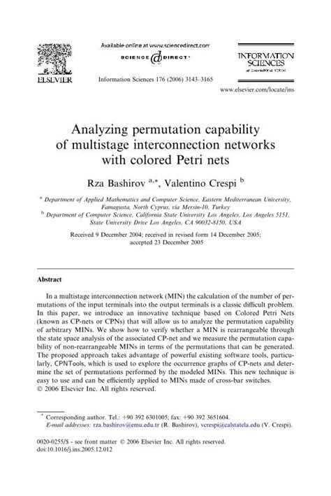 Pdf Analyzing Permutation Capability Of Multistage Interconnection