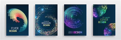 디지털 기술과 현대 과학 개념 브로셔 또는 커버를 위한 벡터 템플릿입니다 기계 알고리즘 필터링 데이터 정렬 비즈니스 레이아웃 미래 브로셔 전단지 프레젠테이션 0명에 대한