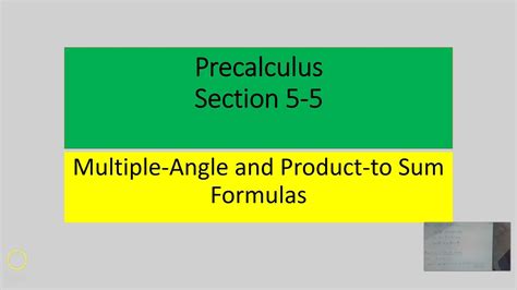 Section 5 5 Multiple Angle And Product To Sum Formulas