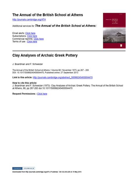 clay analyses of archaic greek pottery pdf classical antiquity
