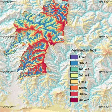 Total Viewshed Map Of The Montes De Malaga Natural Park And Its Download Scientific Diagram