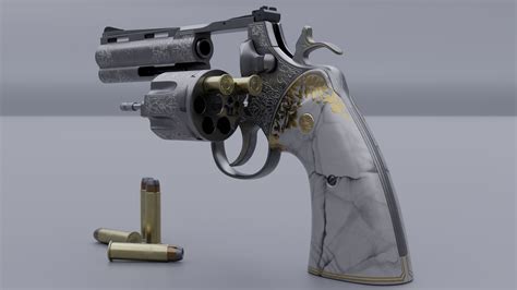Colt Python 357 4 Inch Engraved 3d Turbosquid 2035870