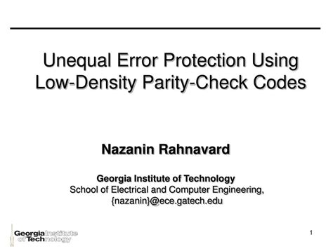 Ppt Unequal Error Protection Using Low Density Parity Check Codes Powerpoint Presentation Id