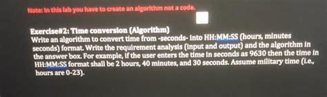 solved note in this lab you have to create an algorithm not