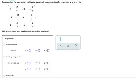 Solved Suppose That The Augmented Matrix Of A System Of Chegg