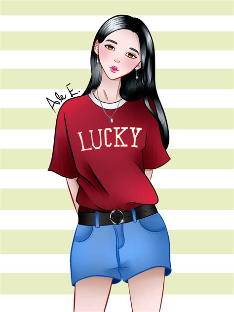 Korean Girl Drawing Korean Girl Lady Woman Sketch Illustration