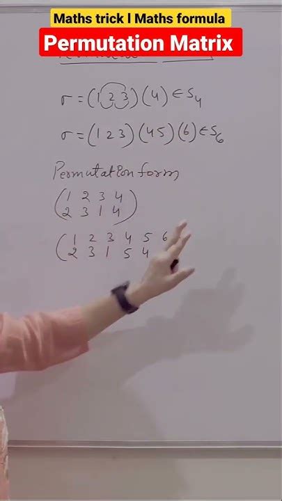 How To Build The Permutation Matrix 🙂shorts Youtubeshorts Shortvideo Mathstrick Youtube