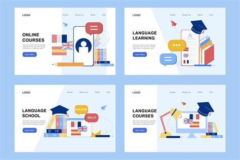 Modern 3d Isometric Of Online Languages Learning Language Courses Banner Template For Web And