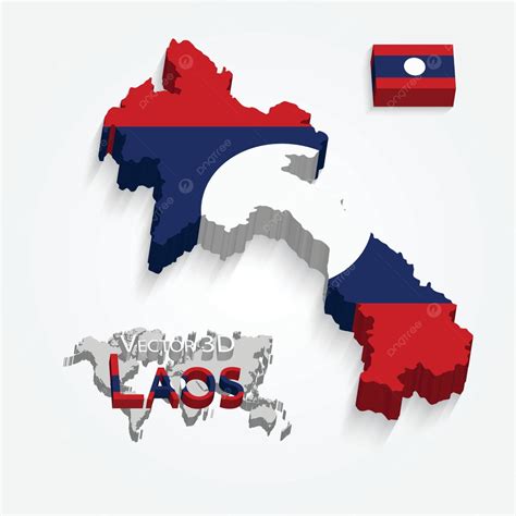 Laos Flag Map Blank Outline Map Of Laos
