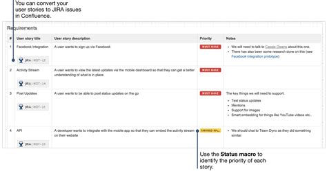 How To Document Product Requirements In Confluence Atlassian Inside User Story Template Word