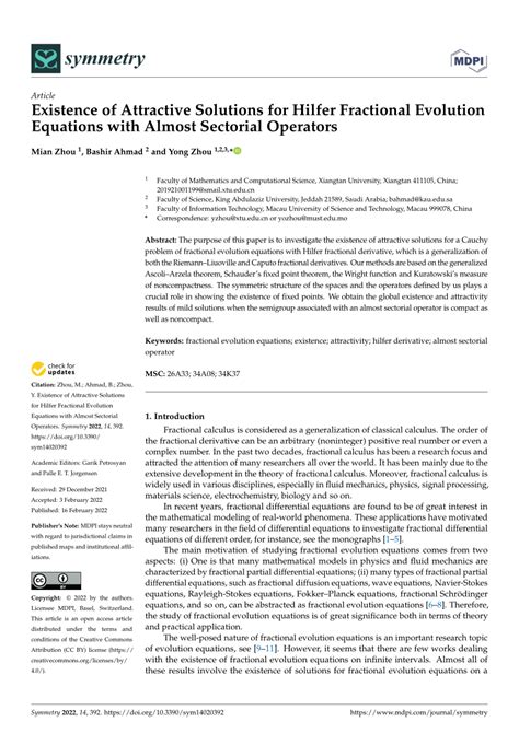 Pdf Existence Of Attractive Solutions For Hilfer Fractional Evolution