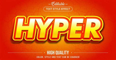 Editable Text Style Effect Hyper Theme Style Stock Vector