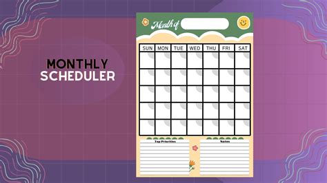 Monthly Scheduler White Bow T Registry