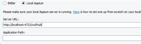 I Have To Specify My Local Appium Server Url Wherehow Can I Find The Url Stack Overflow