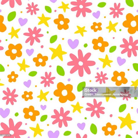 귀여운 색종이 데이지 꽃 하트 스타 잎 뿌려 스파클 꽃 Ditsy 샤인 도트 낙서 손으로 그린 다채로운 직사각형 카드 테두리