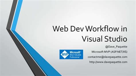Improve Your Web Dev Workflow In Visual Studio Ppt