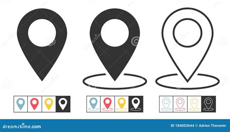 Set Location Compass City Map Navigation And Monitor With Location Marker Square Glass Panels