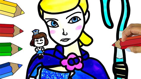 How To Draw Bo Peep From Disney Pixars Toy Story 4 Cómo Dibujar A Bo