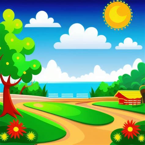 Premium Ai Image Nature Background For 2d Animation