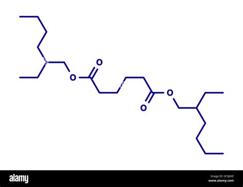 Bis 2 Ethylhexyl Adipate Deha Diisooctyl Adipate Plasticizer Molecule Blue Skeletal Formula