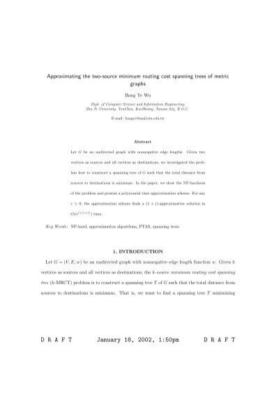 Approximating The Two Source Minimum Routing Cost Spanning Trees