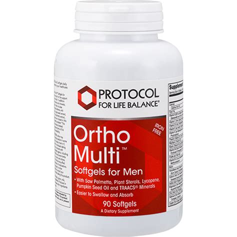Ortho Multi For Men 90 Softgels By Protocol For Life Balance Clinical Nutrition Centers