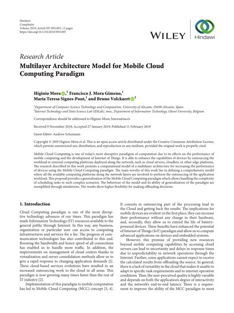 pdf multilayer architecture model for mobile cloud computing paradigm