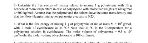 Solved Calculate The Free Energy Of Mixing Related To Chegg