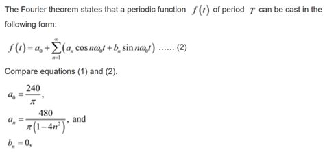 solved fourier series solve for a half wave rectified