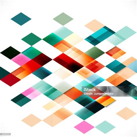 다채로운 투명성 및 겹치는 사각형 흰색 바탕에 기하학적 비즈니스 또는 기술 프레 젠 테이 션에 대 한 현대적인 배경입니다 벡터 일러스트 레이 션 0명에 대한 스톡 벡터 아트