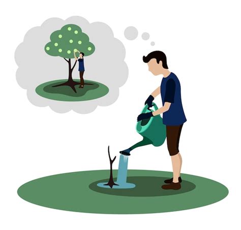 Premium Vector Young Boy Thinking About How He Will Grow Up And Pick