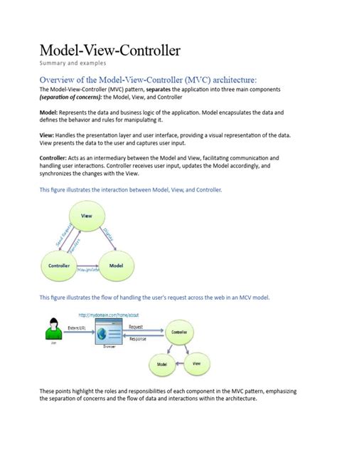 Mvc Summary Examples Download Free Pdf Model View Controller